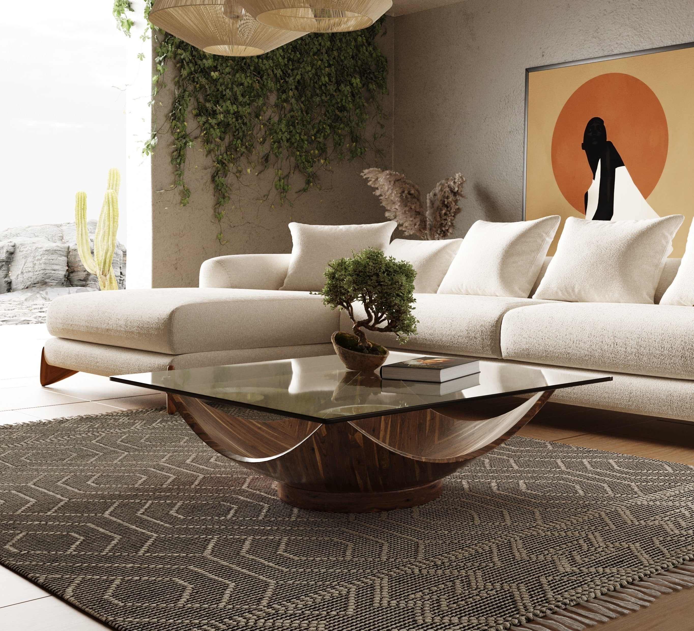 Modrest - Sunset Modern Walnut Square Coffee Table – JR Furnishings