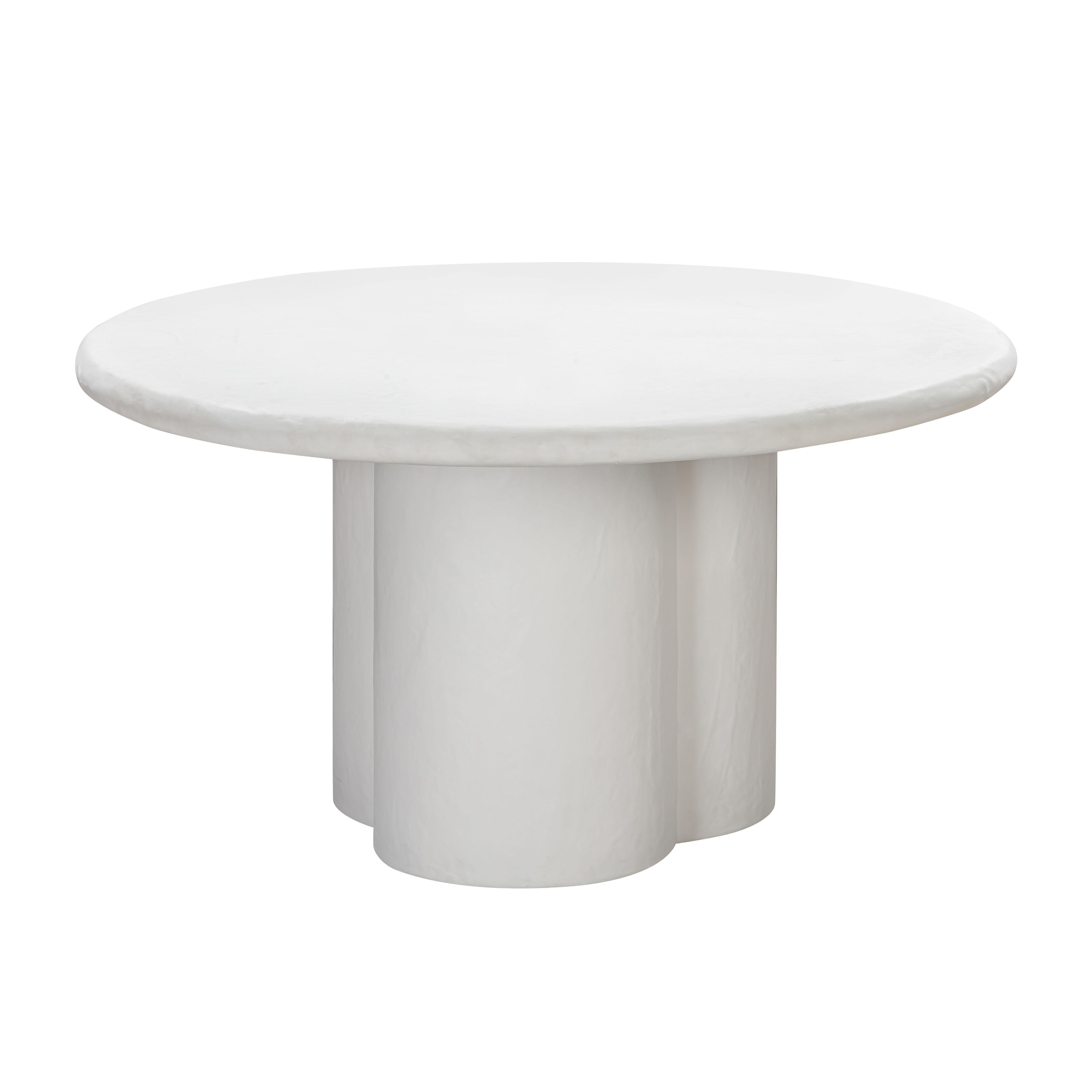 Elika White Faux Plaster Round Dining Table – JR Furnishings