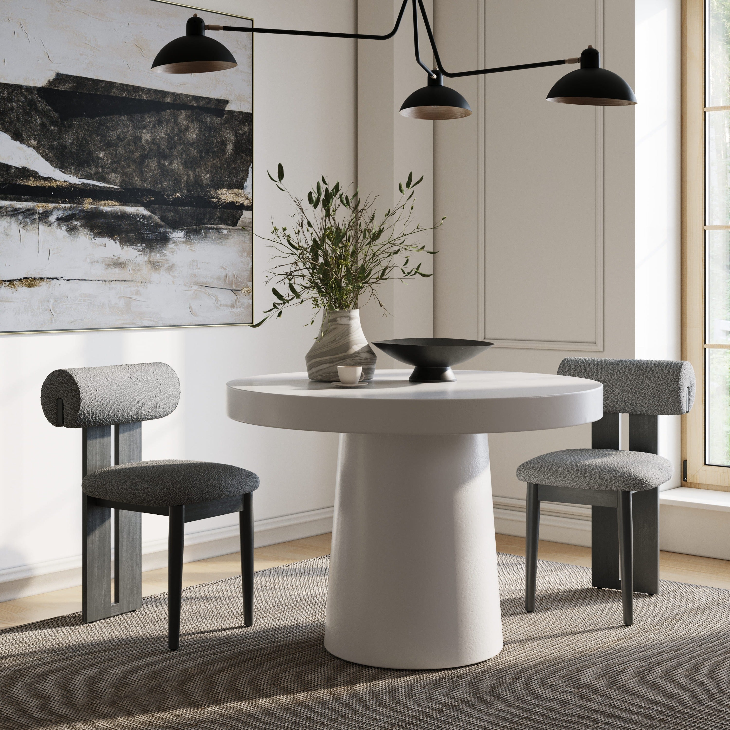 Modrest Desoto - Modern White Concrete Round Dining Table – JR Furnishings